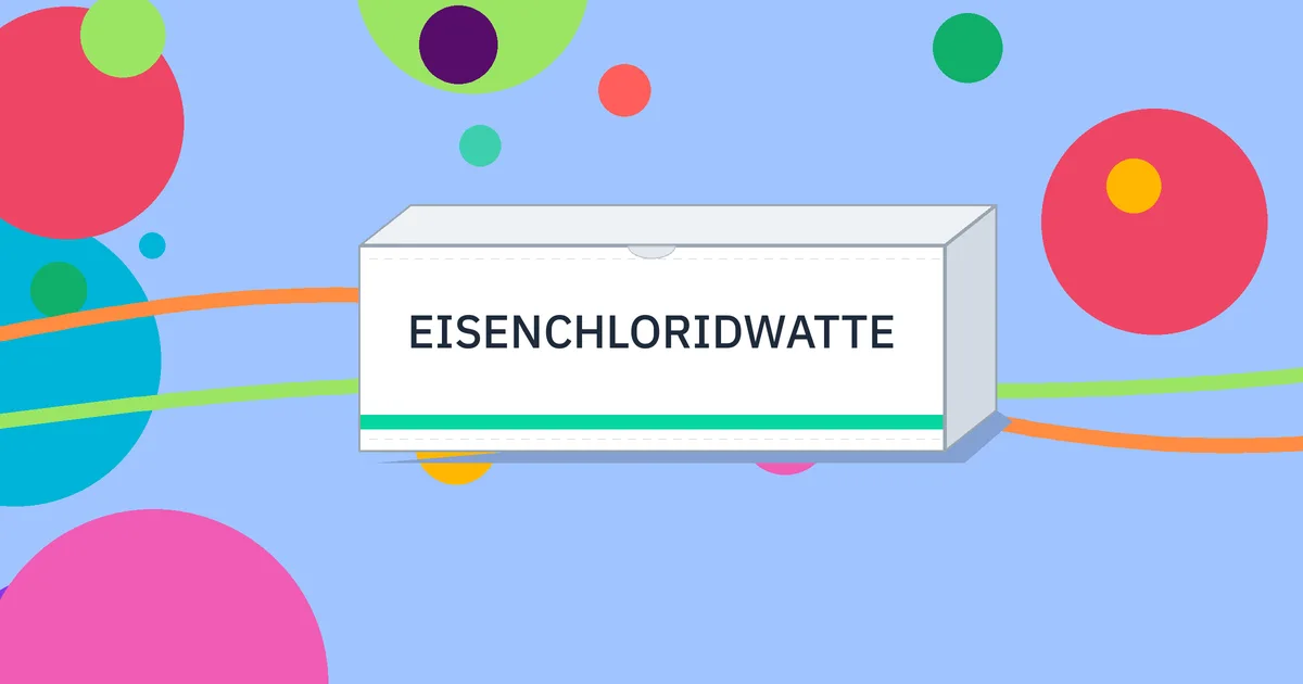 Symbolbild: Packung mit der Aufschrift EISENCHLORIDWATTE (PZN 01722215) – Verfügbarkeit und Bezug in Apotheken in Frankfurt am Main