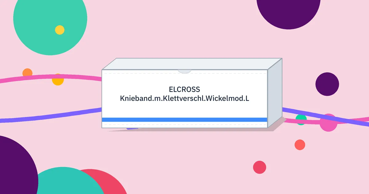 Symbolbild: Packung mit der Aufschrift ELCROSS Knieband.m.Klettverschl.Wickelmod.L (PZN 06432404) – Verfügbarkeit und Bezug in Apotheken in Frankfurt am Main