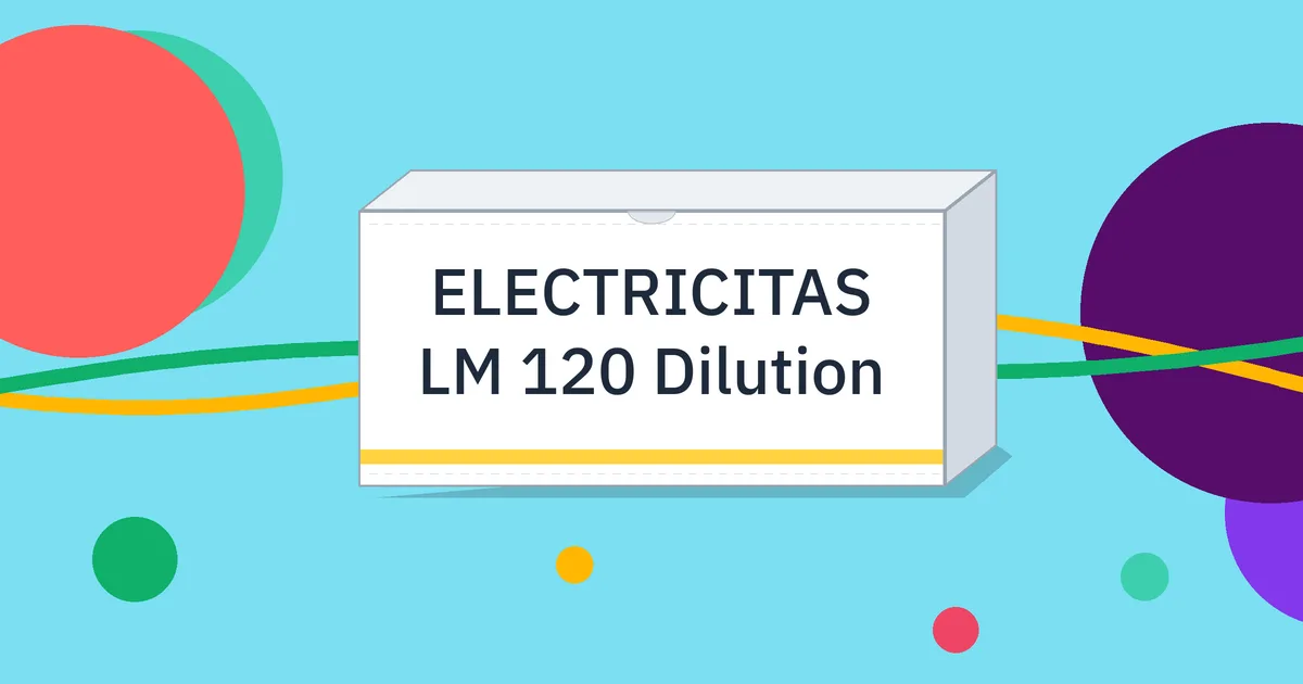 Symbolbild: Packung mit der Aufschrift ELECTRICITAS LM 120 Dilution (PZN 12844714) – Verfügbarkeit und Bezug in Apotheken in Frankfurt am Main