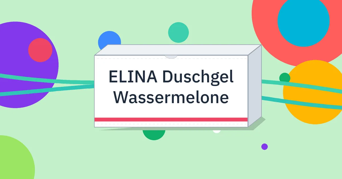 Symbolbild: Packung mit der Aufschrift ELINA Duschgel Wassermelone (PZN 19366643) – Verfügbarkeit und Bezug in Apotheken in Frankfurt am Main