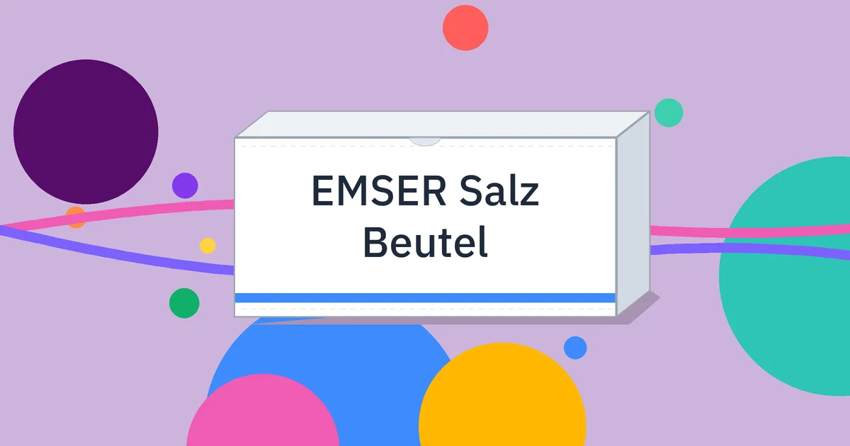 Symbolbild: Packung mit der Aufschrift EMSER Salz Beutel (PZN 07522440) – Verfügbarkeit und Bezug in Apotheken in Frankfurt am Main