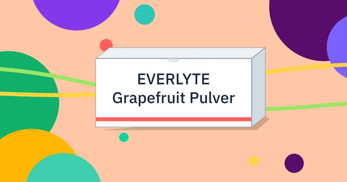 Symbolbild: Packung mit der Aufschrift EVERLYTE Grapefruit Pulver (PZN 18083417) – Verfügbarkeit und Bezug in Apotheken in Frankfurt am Main