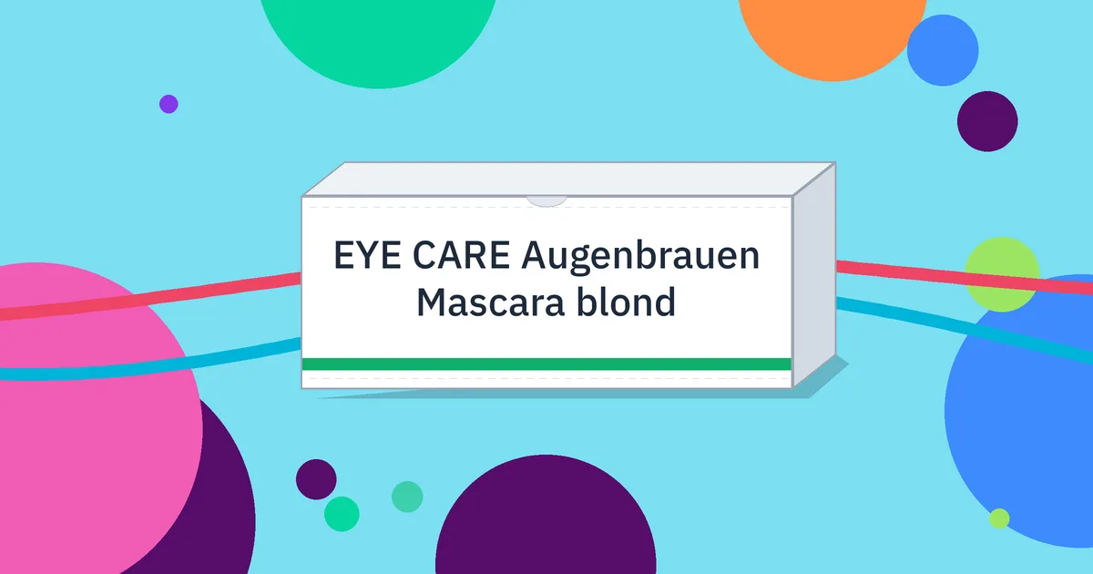 Symbolbild: Packung mit der Aufschrift EYE CARE Augenbrauen Mascara blond (PZN 12481855) – Verfügbarkeit und Bezug in Apotheken in Frankfurt am Main
