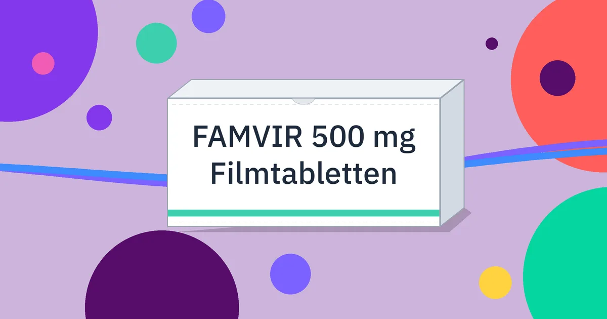 Symbolbild: Packung mit der Aufschrift FAMVIR 500 mg Filmtabletten (PZN 11557711) – Verfügbarkeit und Bezug in Apotheken in Frankfurt am Main