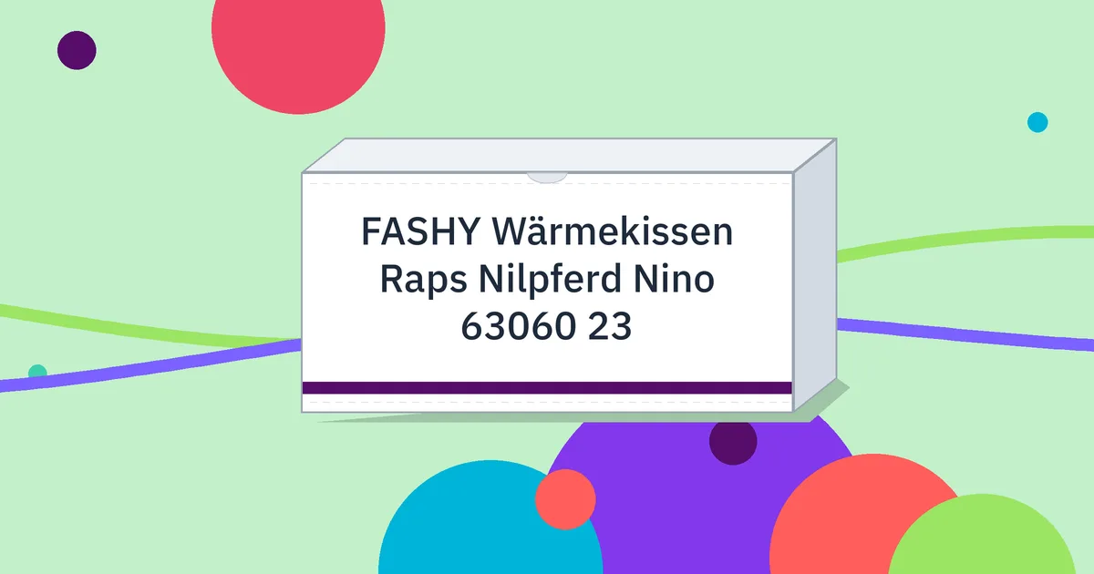 Symbolbild: Packung mit der Aufschrift FASHY Wärmekissen Raps Nilpferd Nino 63060 23 (PZN 18026046) – Verfügbarkeit und Bezug in Apotheken in Frankfurt am Main