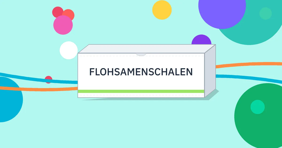 Symbolbild: Packung mit der Aufschrift FLOHSAMENSCHALEN (PZN 00258690) – Verfügbarkeit und Bezug in Apotheken in Frankfurt am Main