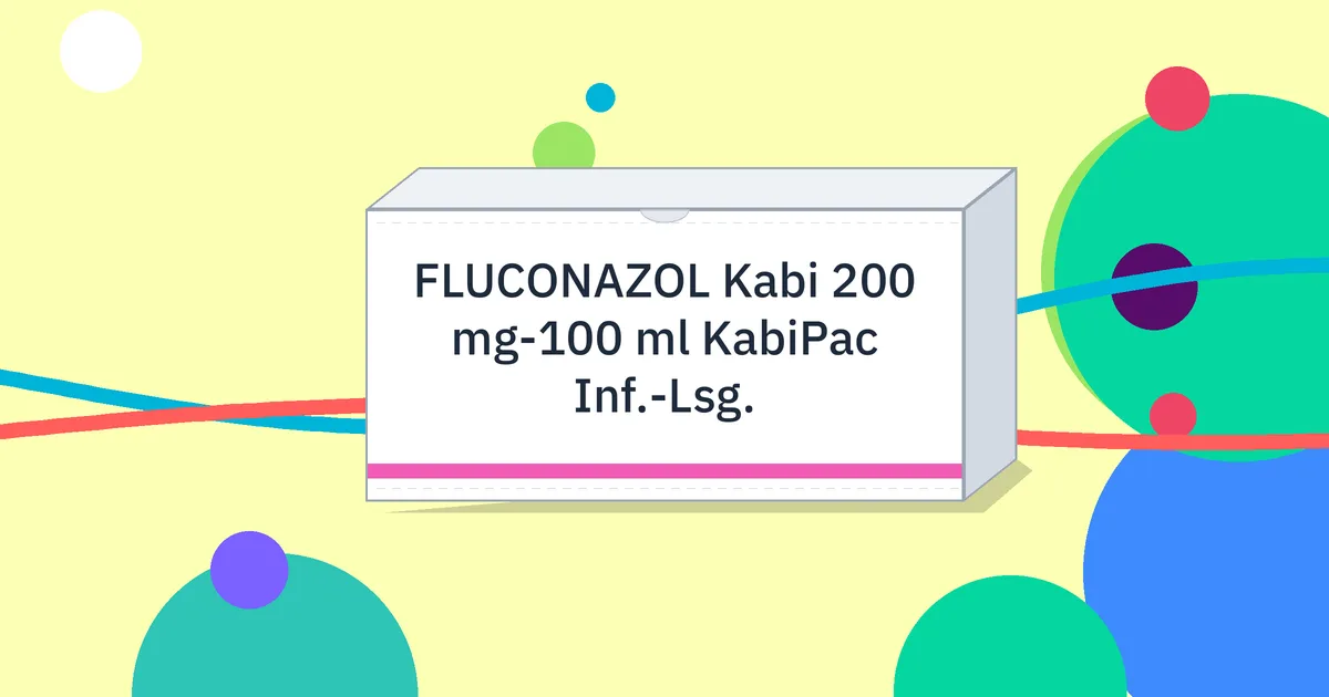 Symbolbild: Packung mit der Aufschrift FLUCONAZOL Kabi 200 mg-100 ml KabiPac Inf.-Lsg. (PZN 07423560) – Verfügbarkeit und Bezug in Apotheken in Frankfurt am Main
