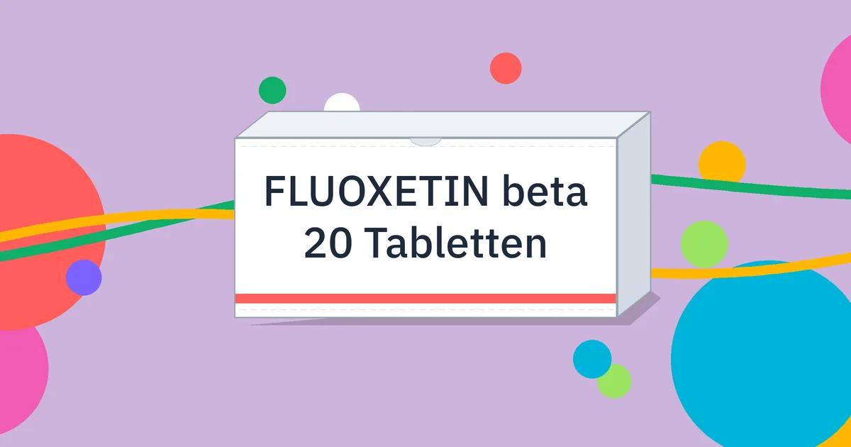 Symbolbild: Packung mit der Aufschrift FLUOXETIN beta 20 Tabletten (PZN 03702702) – Verfügbarkeit und Bezug in Apotheken in Frankfurt am Main