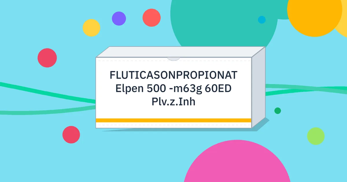 Symbolbild: Packung mit der Aufschrift FLUTICASONPROPIONAT Elpen 500 -m63g 60ED Plv.z.Inh (PZN 16169729) – Verfügbarkeit und Bezug in Apotheken in Frankfurt am Main