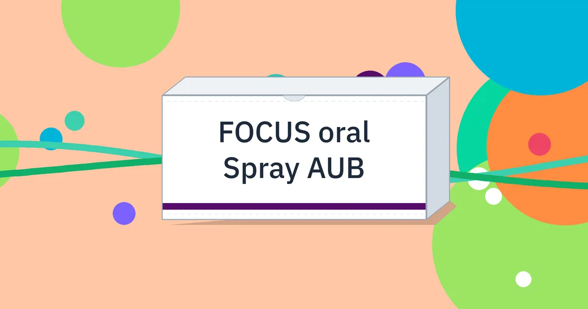 Symbolbild: Packung mit der Aufschrift FOCUS oral Spray AUB (PZN 18809771) – Verfügbarkeit und Bezug in Apotheken in Frankfurt am Main