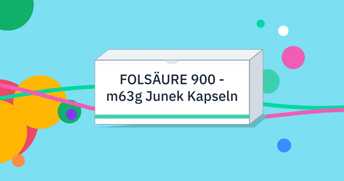 Symbolbild: Packung mit der Aufschrift FOLSÄURE 900 -m63g Junek Kapseln (PZN 04132075) – Verfügbarkeit und Bezug in Apotheken in Frankfurt am Main