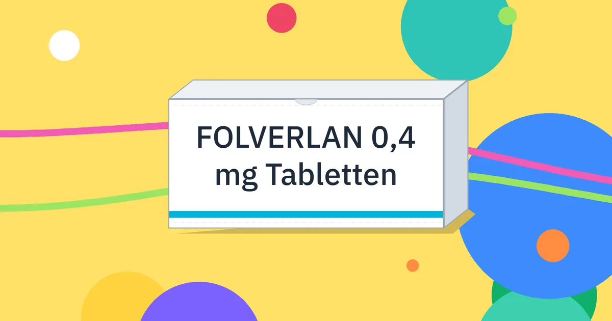 Symbolbild: Packung mit der Aufschrift FOLVERLAN 0,4 mg Tabletten (PZN 01032930) – Verfügbarkeit und Bezug in Apotheken in Frankfurt am Main