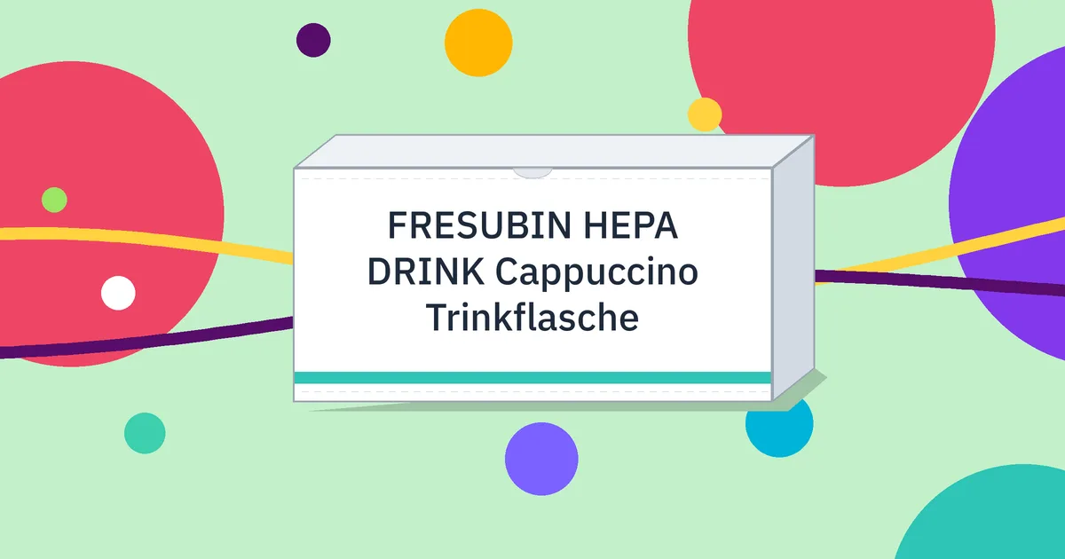 Symbolbild: Packung mit der Aufschrift FRESUBIN HEPA DRINK Cappuccino Trinkflasche (PZN 20914742) – Verfügbarkeit und Bezug in Apotheken in Frankfurt am Main