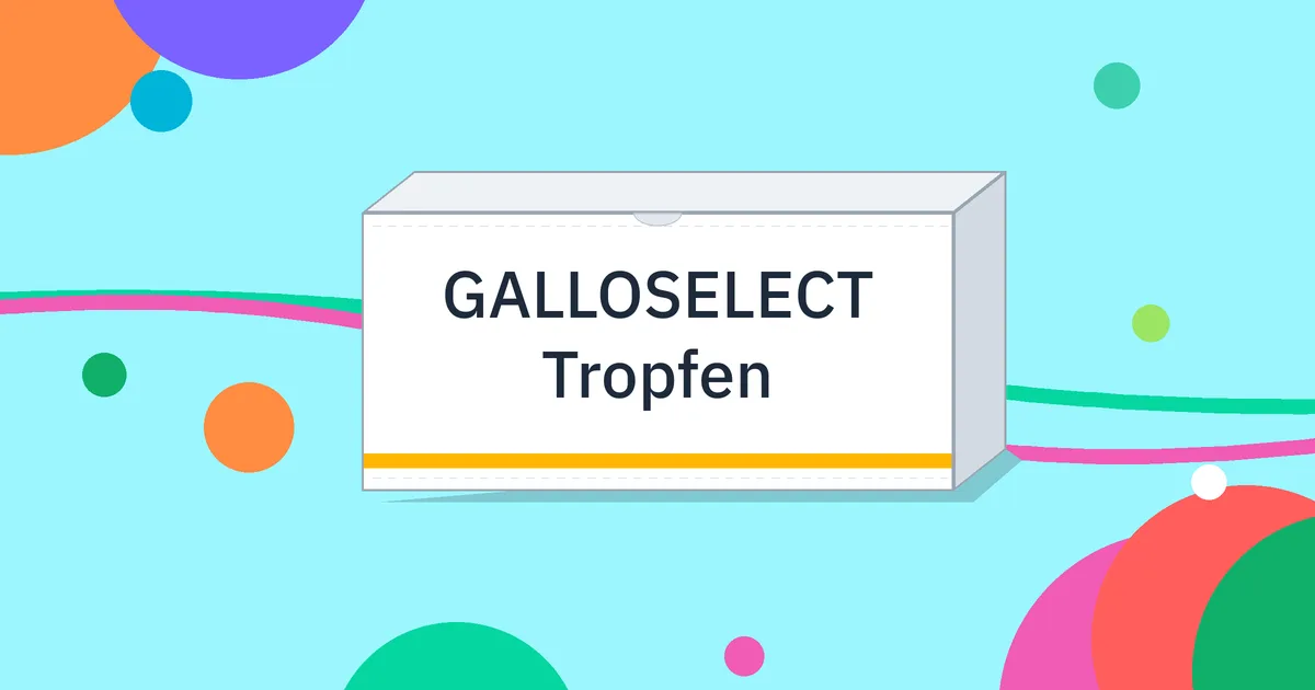 Symbolbild: Packung mit der Aufschrift GALLOSELECT Tropfen (PZN 00605022) – Verfügbarkeit und Bezug in Apotheken in Frankfurt am Main