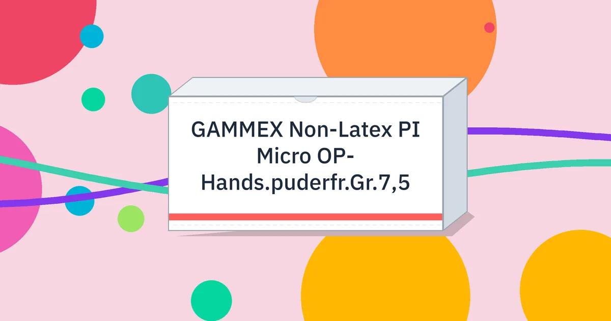 Symbolbild: Packung mit der Aufschrift GAMMEX Non-Latex PI Micro OP-Hands.puderfr.Gr.7,5 (PZN 11614857) – Verfügbarkeit und Bezug in Apotheken in Frankfurt am Main