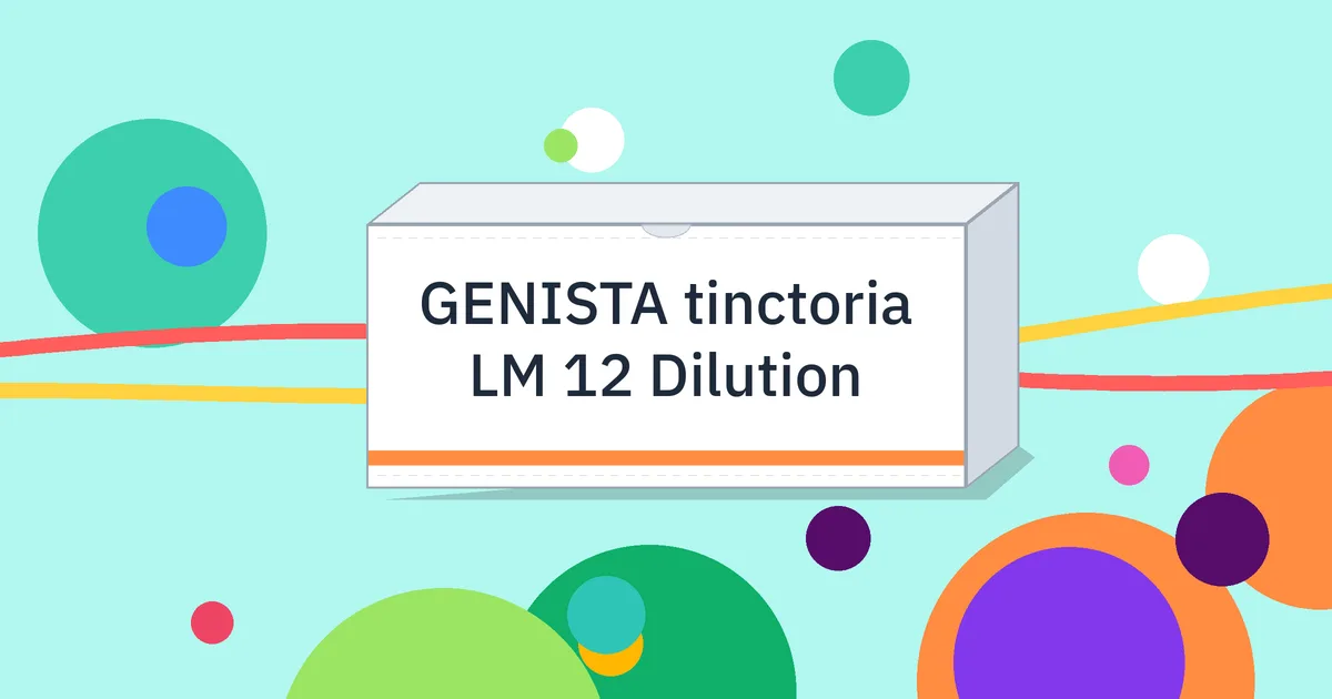 Symbolbild: Packung mit der Aufschrift GENISTA tinctoria LM 12 Dilution (PZN 13499461) – Verfügbarkeit und Bezug in Apotheken in Frankfurt am Main