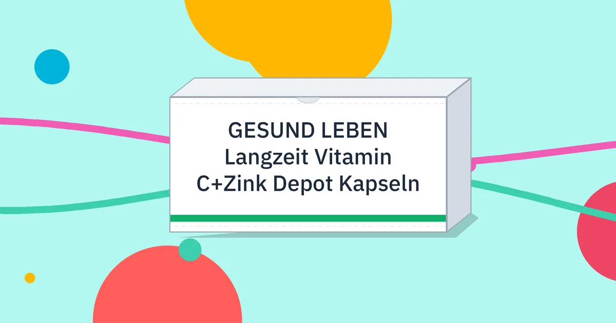Symbolbild: Packung mit der Aufschrift GESUND LEBEN Langzeit Vitamin C+Zink Depot Kapseln (PZN 19177043) – Verfügbarkeit und Bezug in Apotheken in Frankfurt am Main