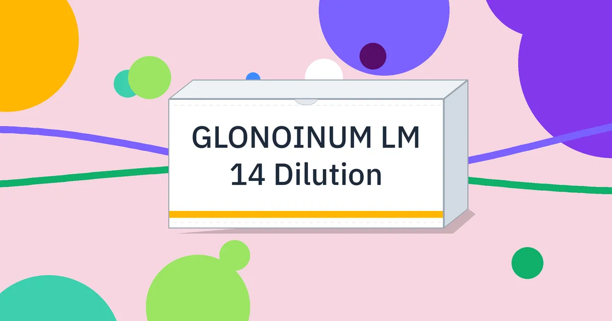 Symbolbild: Packung mit der Aufschrift GLONOINUM LM 14 Dilution (PZN 12878995) – Verfügbarkeit und Bezug in Apotheken in Frankfurt am Main