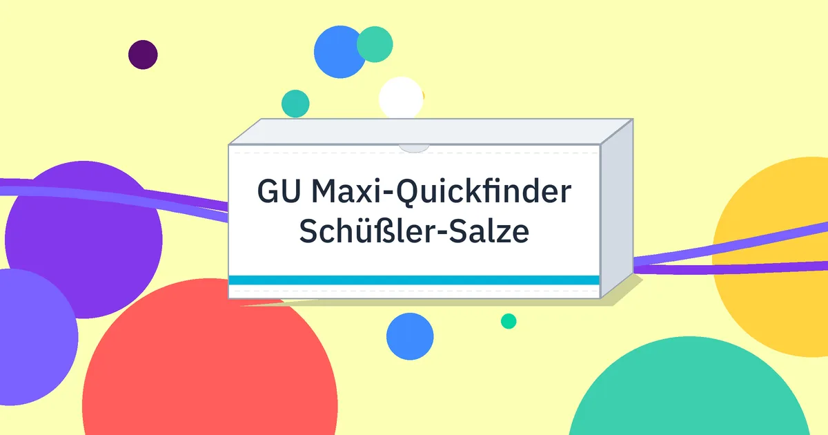 Symbolbild: Packung mit der Aufschrift GU Maxi-Quickfinder Schüßler-Salze (PZN 11091922) – Verfügbarkeit und Bezug in Apotheken in Frankfurt am Main