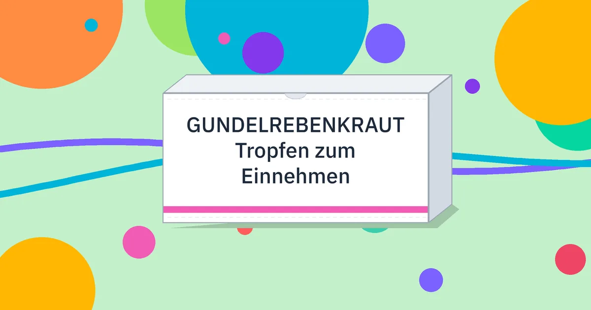 Symbolbild: Packung mit der Aufschrift GUNDELREBENKRAUT Tropfen zum Einnehmen (PZN 11602481) – Verfügbarkeit und Bezug in Apotheken in Frankfurt am Main