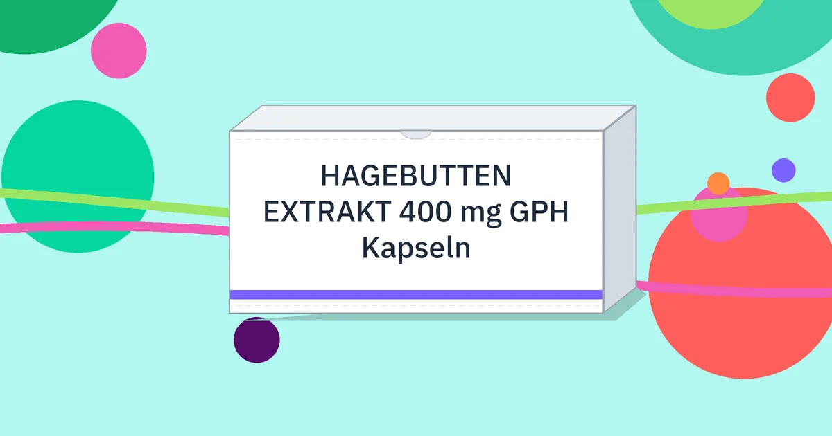 Symbolbild: Packung mit der Aufschrift HAGEBUTTEN EXTRAKT 400 mg GPH Kapseln (PZN 00897390) – Verfügbarkeit und Bezug in Apotheken in Frankfurt am Main