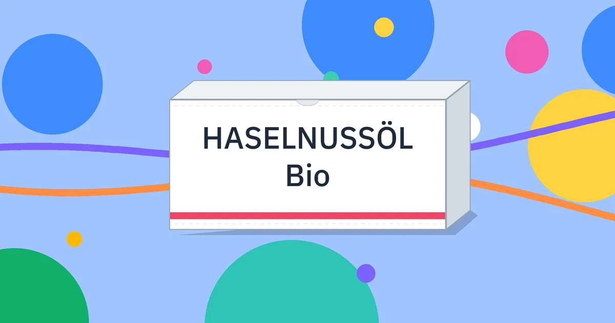 Symbolbild: Packung mit der Aufschrift HASELNUSSÖL Bio (PZN 10302096) – Verfügbarkeit und Bezug in Apotheken in Frankfurt am Main