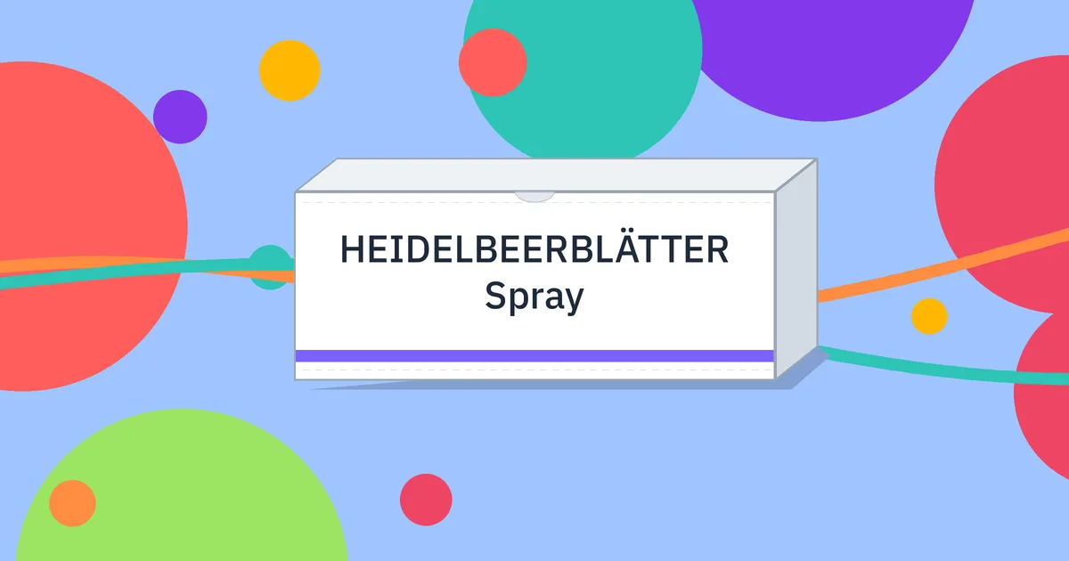 Symbolbild: Packung mit der Aufschrift HEIDELBEERBLÄTTER Spray (PZN 11712689) – Verfügbarkeit und Bezug in Apotheken in Frankfurt am Main