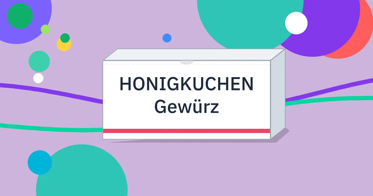 Symbolbild: Packung mit der Aufschrift HONIGKUCHEN Gewürz (PZN 01828557) – Verfügbarkeit und Bezug in Apotheken in Frankfurt am Main