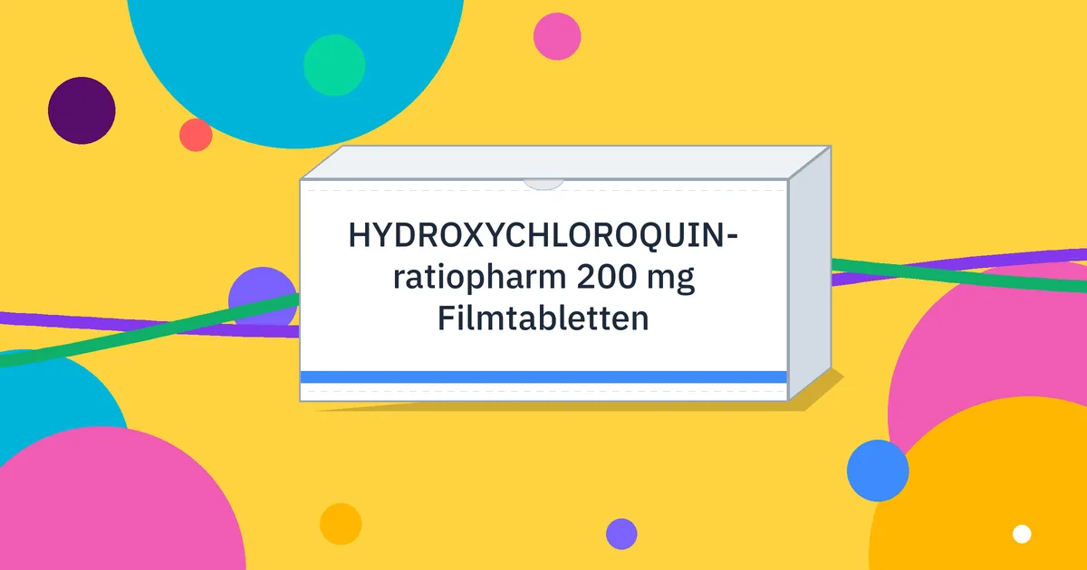 Symbolbild: Packung mit der Aufschrift HYDROXYCHLOROQUIN-ratiopharm 200 mg Filmtabletten (PZN 14285503) – Verfügbarkeit und Bezug in Apotheken in Frankfurt am Main