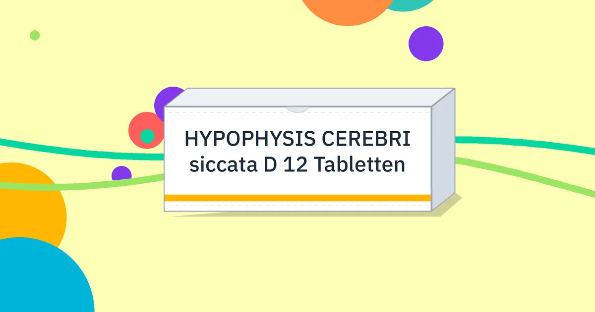Symbolbild: Packung mit der Aufschrift HYPOPHYSIS CEREBRI siccata D 12 Tabletten (PZN 04221146) – Verfügbarkeit und Bezug in Apotheken in Frankfurt am Main