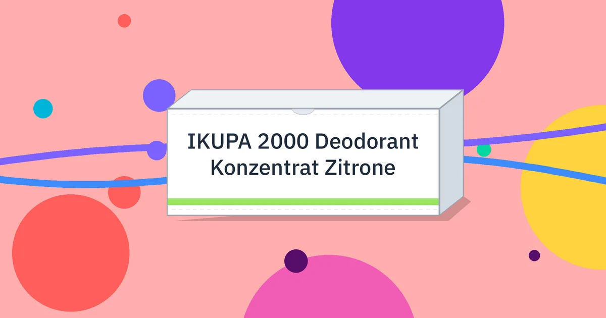 Symbolbild: Packung mit der Aufschrift IKUPA 2000 Deodorant Konzentrat Zitrone (PZN 16515137) – Verfügbarkeit und Bezug in Apotheken in Frankfurt am Main