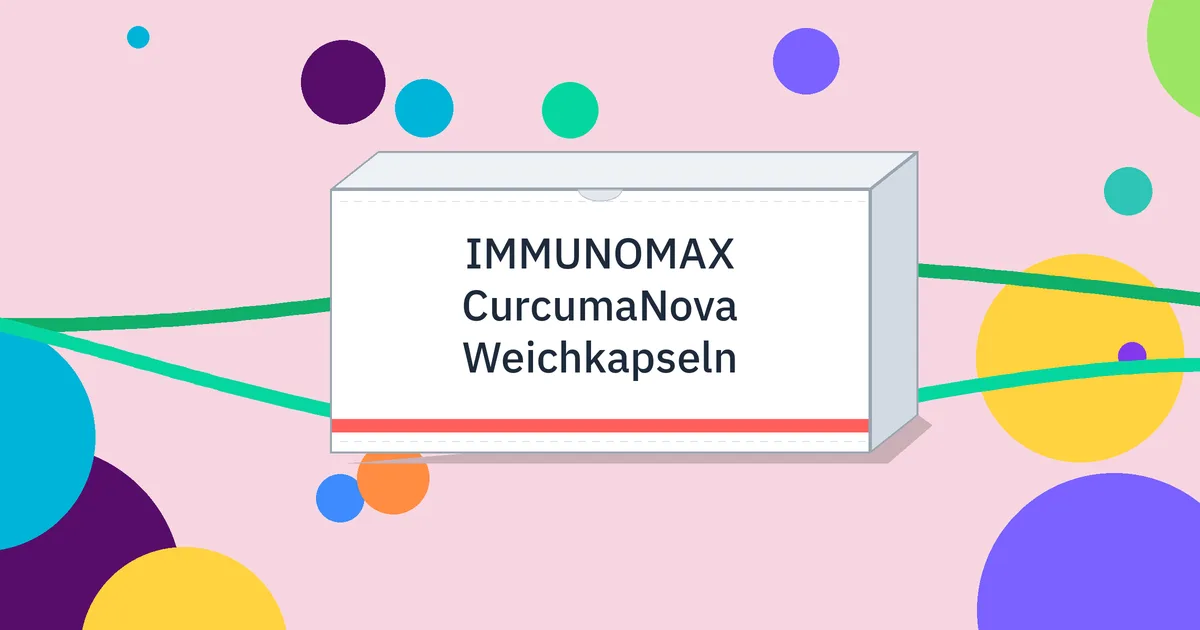 Symbolbild: Packung mit der Aufschrift IMMUNOMAX CurcumaNova Weichkapseln (PZN 11132667) – Verfügbarkeit und Bezug in Apotheken in Frankfurt am Main