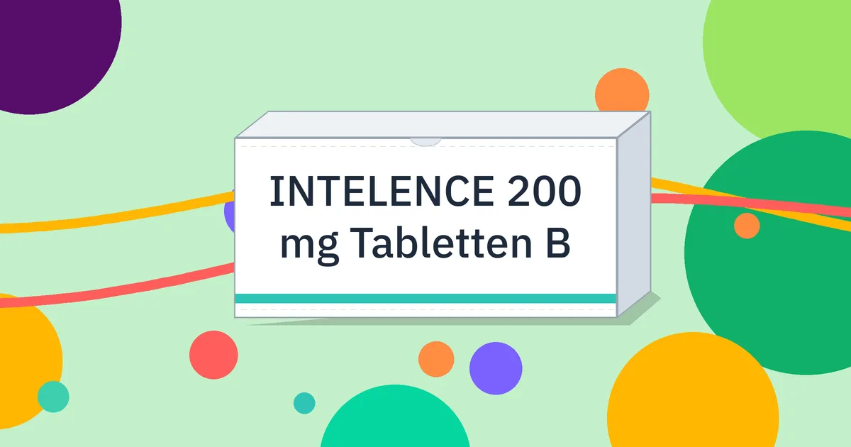 Symbolbild: Packung mit der Aufschrift INTELENCE 200 mg Tabletten B (PZN 17835430) – Verfügbarkeit und Bezug in Apotheken in Frankfurt am Main