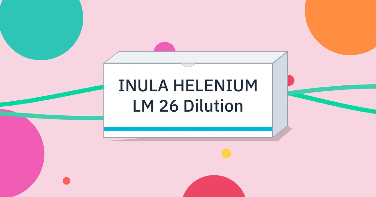 Symbolbild: Packung mit der Aufschrift INULA HELENIUM LM 26 Dilution (PZN 13560640) – Verfügbarkeit und Bezug in Apotheken in Frankfurt am Main