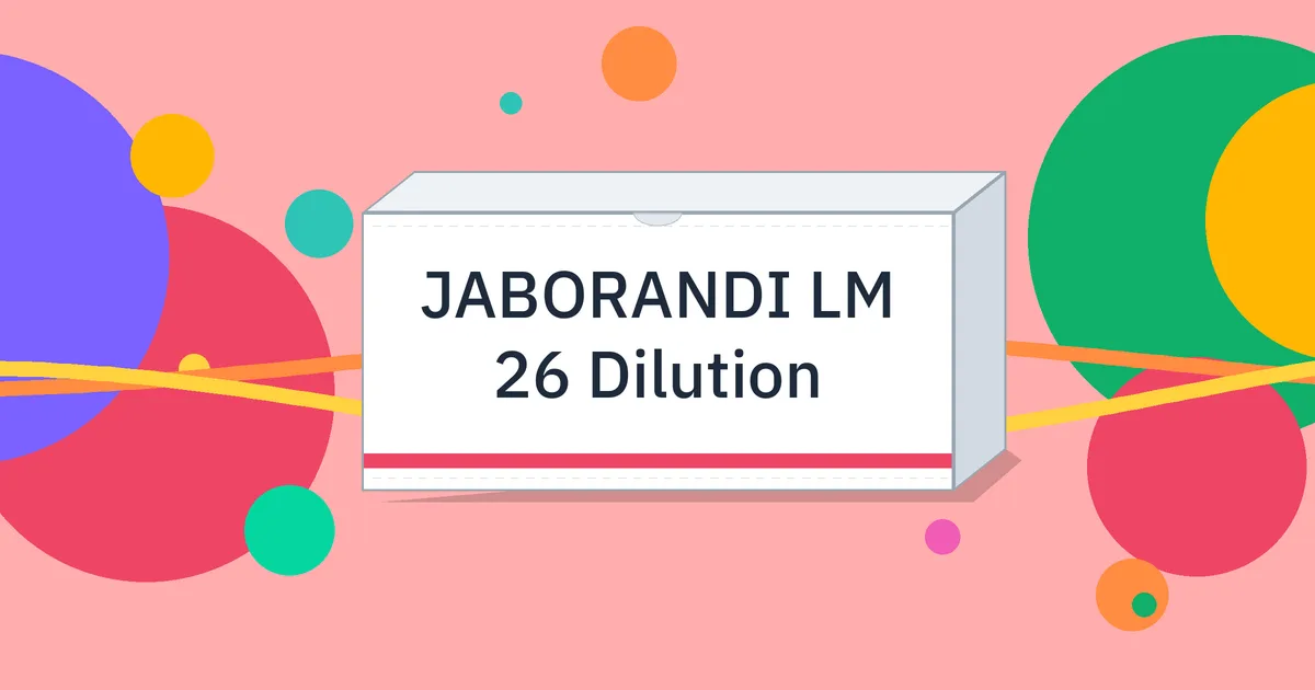 Symbolbild: Packung mit der Aufschrift JABORANDI LM 26 Dilution (PZN 12915420) – Verfügbarkeit und Bezug in Apotheken in Frankfurt am Main