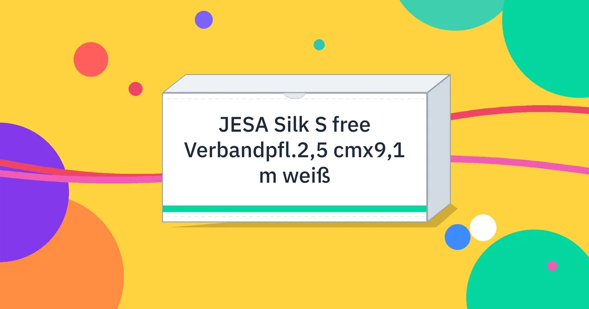 Symbolbild: Packung mit der Aufschrift JESA Silk S free Verbandpfl.2,5 cmx9,1 m weiß (PZN 15618970) – Verfügbarkeit und Bezug in Apotheken in Frankfurt am Main