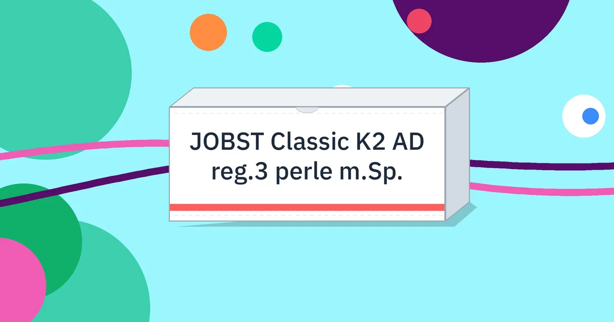 Symbolbild: Packung mit der Aufschrift JOBST Classic K2 AD reg.3 perle m.Sp. (PZN 10726063) – Verfügbarkeit und Bezug in Apotheken in Frankfurt am Main