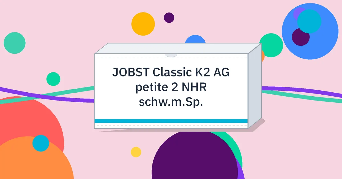 Symbolbild: Packung mit der Aufschrift JOBST Classic K2 AG petite 2 NHR schw.m.Sp. (PZN 10728010) – Verfügbarkeit und Bezug in Apotheken in Frankfurt am Main