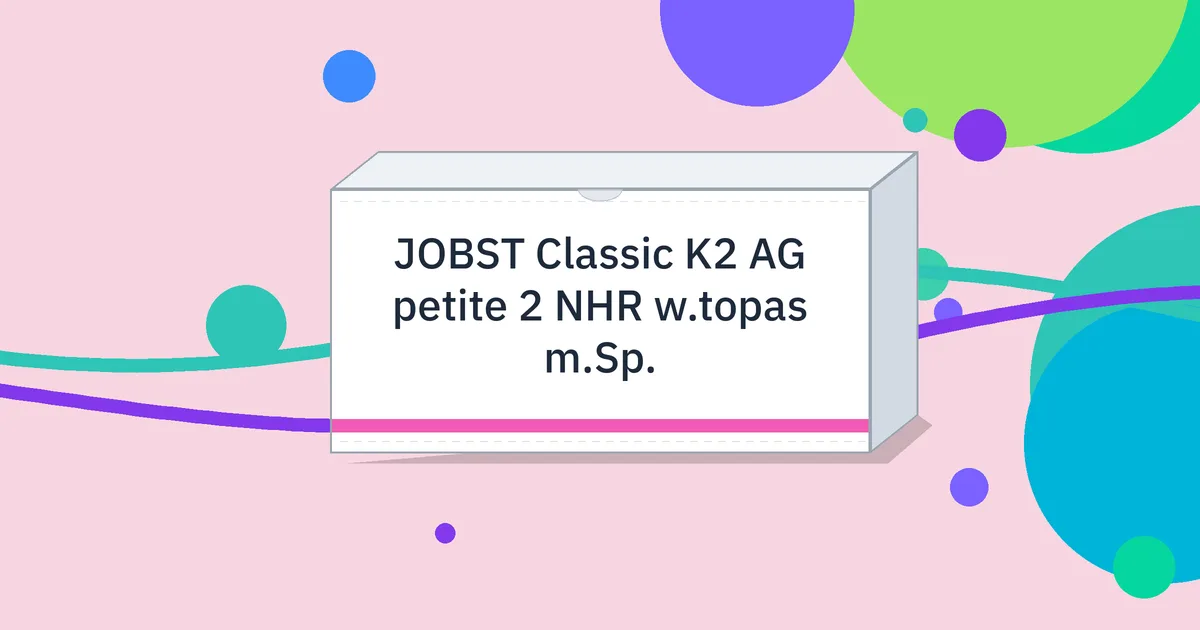 Symbolbild: Packung mit der Aufschrift JOBST Classic K2 AG petite 2 NHR w.topas m.Sp. (PZN 13063083) – Verfügbarkeit und Bezug in Apotheken in Frankfurt am Main