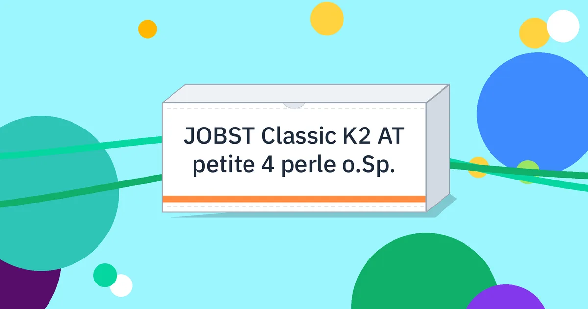Symbolbild: Packung mit der Aufschrift JOBST Classic K2 AT petite 4 perle o.Sp. (PZN 10728636) – Verfügbarkeit und Bezug in Apotheken in Frankfurt am Main
