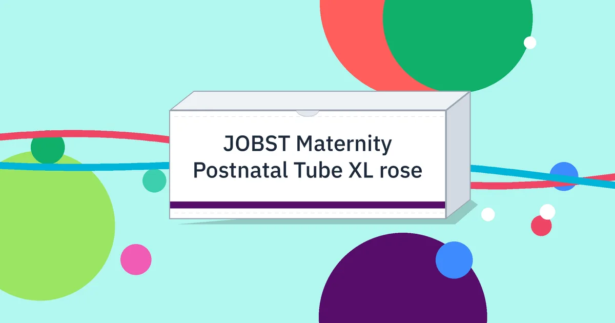 Symbolbild: Packung mit der Aufschrift JOBST Maternity Postnatal Tube XL rose (PZN 18311404) – Verfügbarkeit und Bezug in Apotheken in Frankfurt am Main