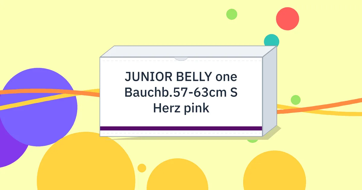 Symbolbild: Packung mit der Aufschrift JUNIOR BELLY one Bauchb.57-63cm S Herz pink (PZN 13247759) – Verfügbarkeit und Bezug in Apotheken in Frankfurt am Main