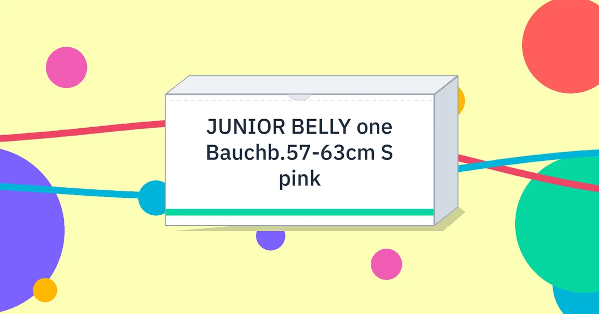 Symbolbild: Packung mit der Aufschrift JUNIOR BELLY one Bauchb.57-63cm S pink (PZN 13247831) – Verfügbarkeit und Bezug in Apotheken in Frankfurt am Main