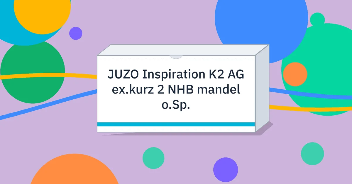 Symbolbild: Packung mit der Aufschrift JUZO Inspiration K2 AG ex.kurz 2 NHB mandel o.Sp. (PZN 14951182) – Verfügbarkeit und Bezug in Apotheken in Frankfurt am Main