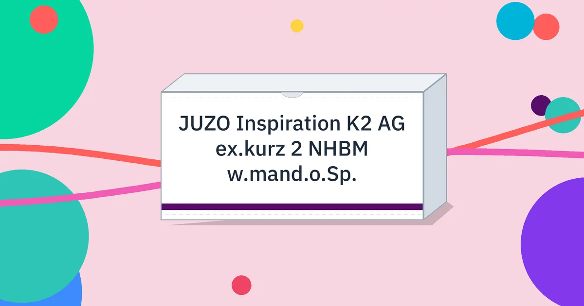 Symbolbild: Packung mit der Aufschrift JUZO Inspiration K2 AG ex.kurz 2 NHBM w.mand.o.Sp. (PZN 14962205) – Verfügbarkeit und Bezug in Apotheken in Frankfurt am Main