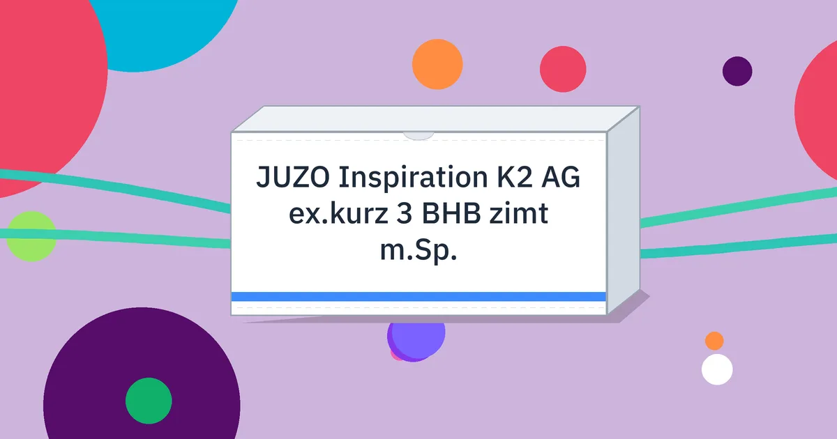Symbolbild: Packung mit der Aufschrift JUZO Inspiration K2 AG ex.kurz 3 BHB zimt m.Sp. (PZN 14835369) – Verfügbarkeit und Bezug in Apotheken in Frankfurt am Main