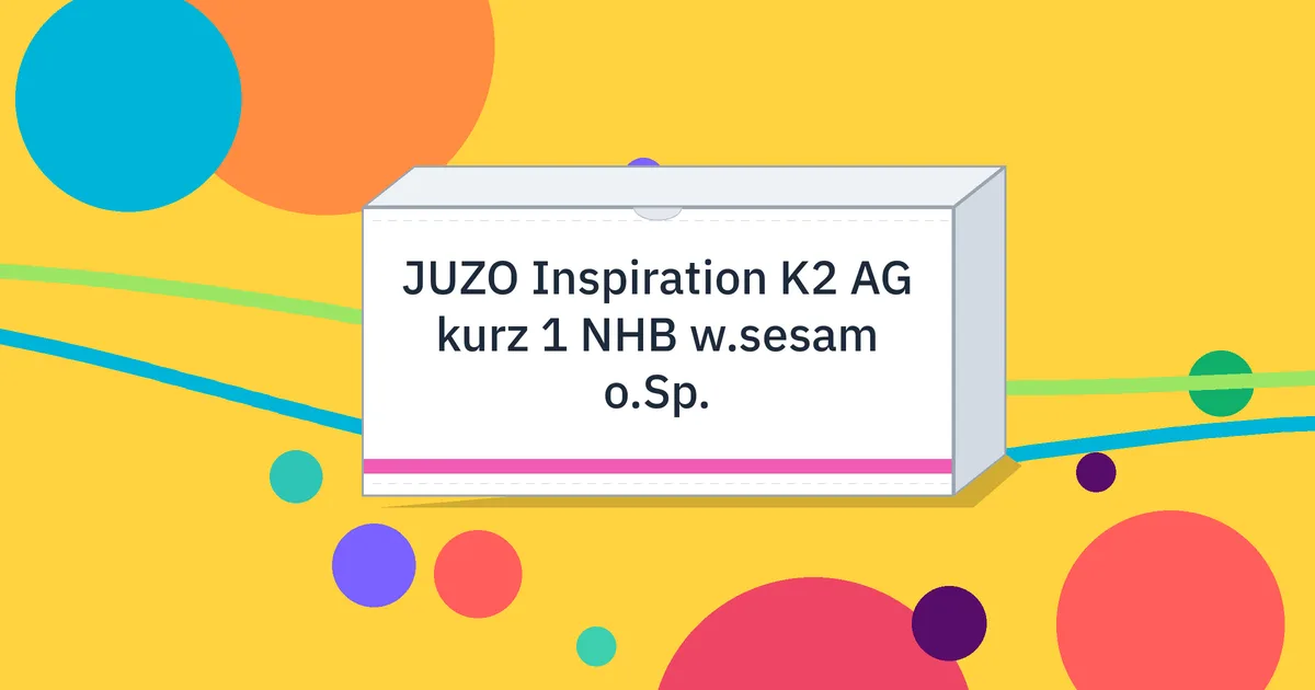 Symbolbild: Packung mit der Aufschrift JUZO Inspiration K2 AG kurz 1 NHB w.sesam o.Sp. (PZN 14920626) – Verfügbarkeit und Bezug in Apotheken in Frankfurt am Main