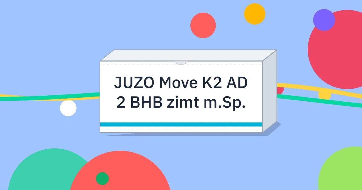 Symbolbild: Packung mit der Aufschrift JUZO Move K2 AD 2 BHB zimt m.Sp. (PZN 18507573) – Verfügbarkeit und Bezug in Apotheken in Frankfurt am Main