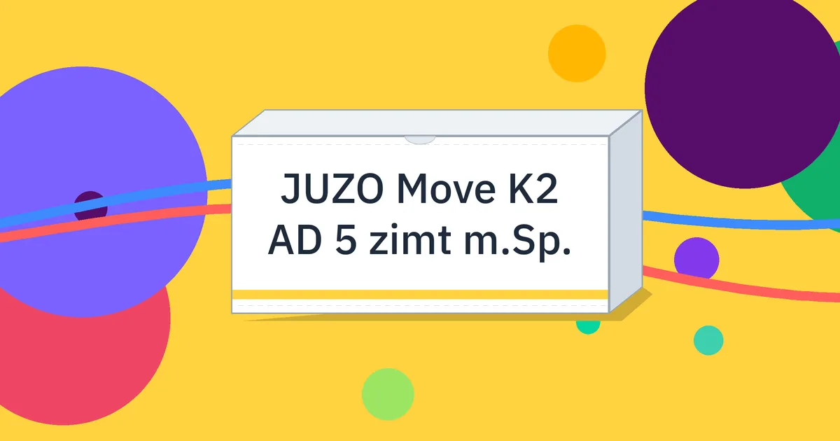 Symbolbild: Packung mit der Aufschrift JUZO Move K2 AD 5 zimt m.Sp. (PZN 18507159) – Verfügbarkeit und Bezug in Apotheken in Frankfurt am Main
