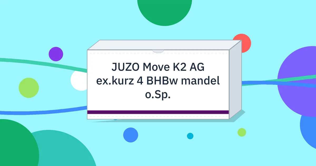 Symbolbild: Packung mit der Aufschrift JUZO Move K2 AG ex.kurz 4 BHBw mandel o.Sp. (PZN 16646218) – Verfügbarkeit und Bezug in Apotheken in Frankfurt am Main